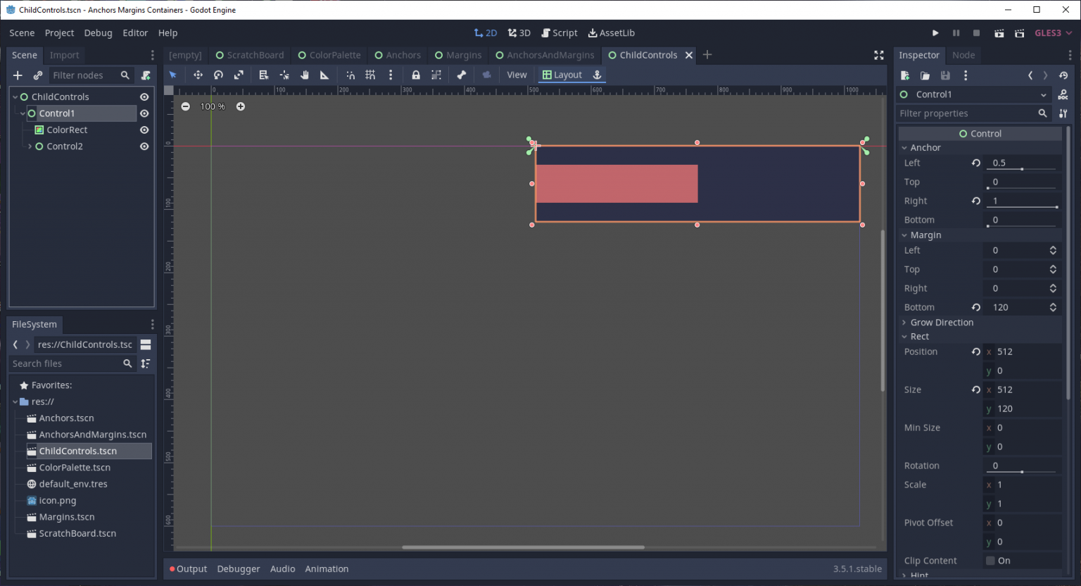 Anchors and Margins and Containers, Godot My! – Josh Anthony