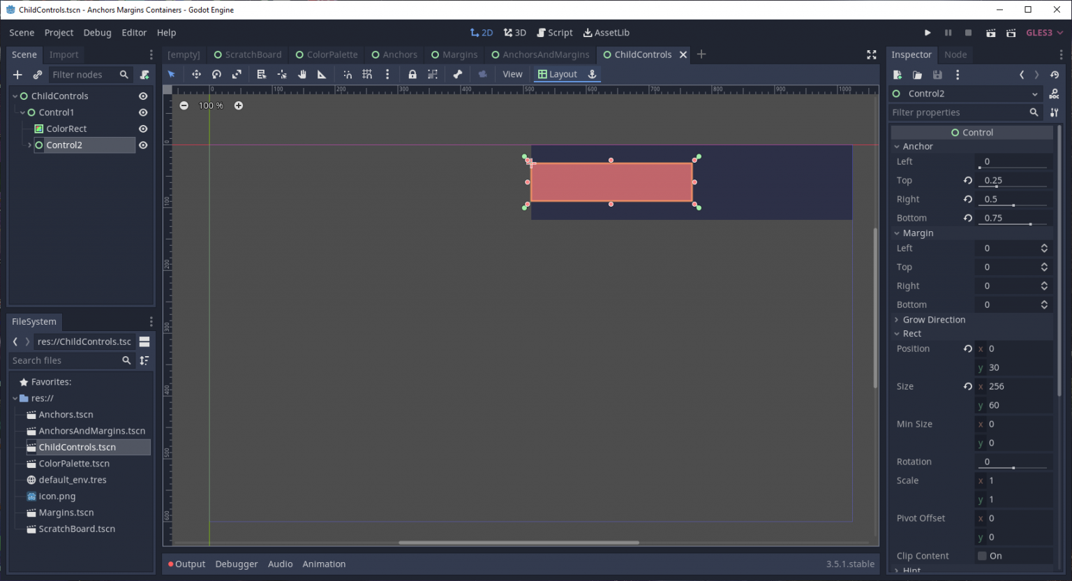 Anchors and Margins and Containers, Godot My! – Josh Anthony