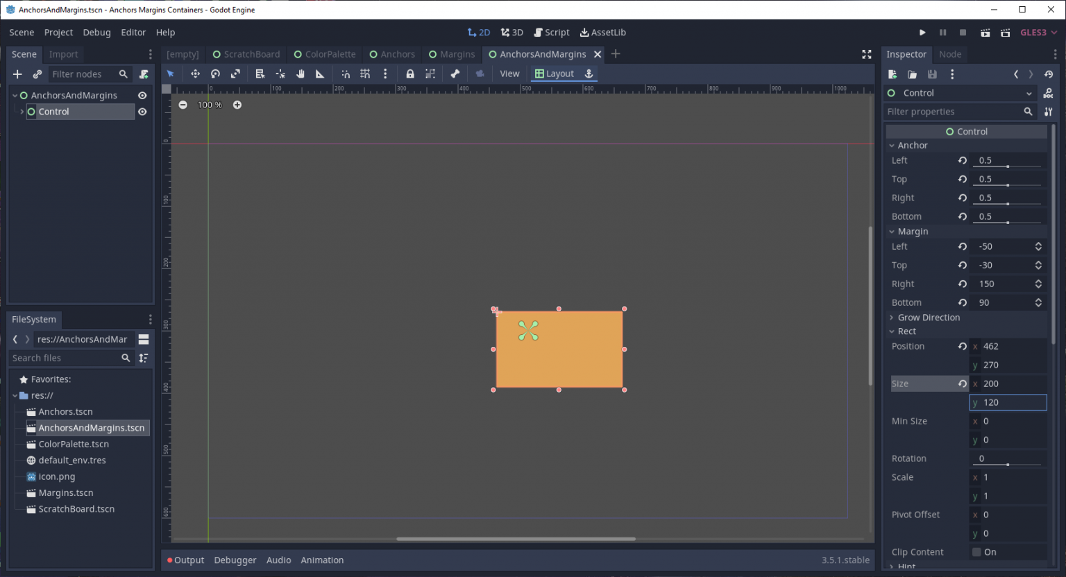 Anchors and Margins and Containers, Godot My! – Josh Anthony