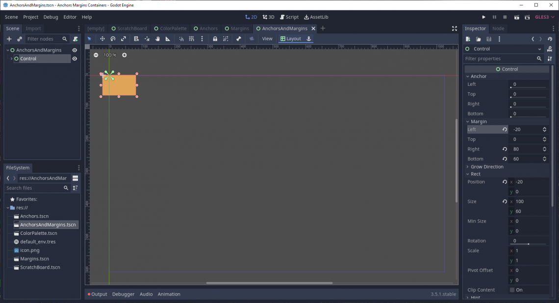 Anchors and Margins and Containers, Godot My! – Josh Anthony